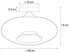 Chytré stropní svítidlo černé s kouřovým sklem vč. Wifi P45 - Busa