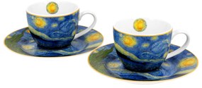 DUO STARRY NIGHT Šálek s podšálkem 90 ml - set 2 ks