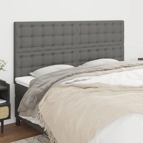 Čelo postele tmavě šedé 180x5x118/128 cm látkové 3116781