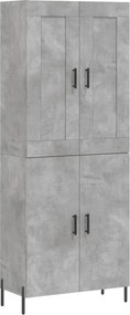 Skříň highboard betonově šedá 69,5x34x180 cm kompozitní dřevo 3199565