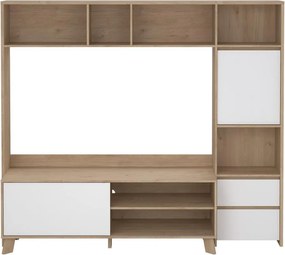 FALCO TV stěna Nerea 320 jackson hickory/bílý lesk