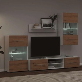 5dílná TV stolky s LED osvětlením dub artisan kompozitní dřevo 3324234