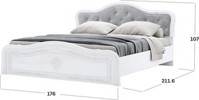 Postel 160 Lux bez rámu, bílý lesk Luiza