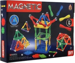 TEDDIES Magnetická stavebnice 77 ks / Stavebnice / kov/plast / v krabi