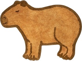 Hnědý bavlněný dětský koberec 52x68 cm Capybara – Sass &amp; Belle