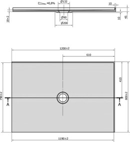 Polysan MIRAI 120 x 80 cm sprchová vanička obdélníková z litého mramoru 73178 pravá
