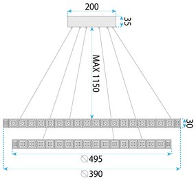 Toolight Závěsné LED osvětlení Crystal LE9 MS012-CP růžová zlatá
