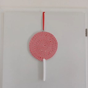 Velká vánoční ozdoba lízátko, 30 × 50 cm, k zavěšení, plast, IP44