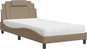 Postel Viana s matrací cappuccino 100 x 200 cm umělá kůže 3208779