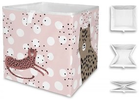 Úložná krabice leopards, 32x32 cm