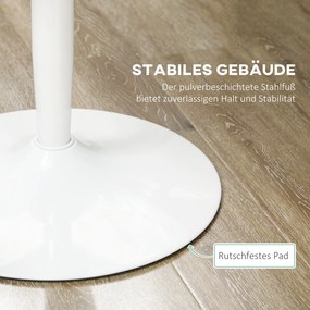 HOMCOM Kulatý jídelní stůl Ø70 x 75 cm, moderní kuchyňský stůl pro 2 osoby, sloupový stůl s ocelovou nohou a protiskluzovou podnoží | Aosom.de