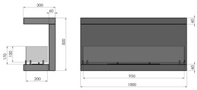 InFire - Vestavěný BIO krb 100x50 cm 3kW černá