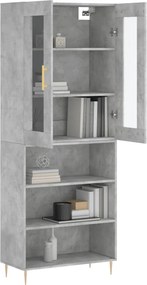 Skříň highboard betonově šedá 69,5x34x180 cm kompozitní dřevo 3198717