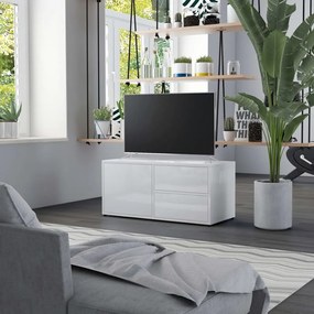 vidaXL TV stolek 80 x 34 x 36 cm kompozitní dřevo [801850] Barva: bílá s vysokým leskem