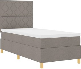 Postel s boxspringem s čelo Taupe 100 x 200 cm textil 3339676
