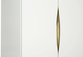 Bílá šatní skříň Woodman Kobe se zlatou podnoží 80 x 55 cm