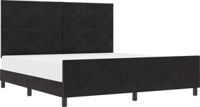 Postel s boxspringem s čelo Černá 180 x 200 cm samet 3345025