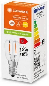 LED žárovka do lednice E14 LEDVANCE PARATHOM T26 Filament 1,3W (10W) teplá bílá (2700K)