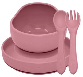 Petite & Mars Set jídelní silikonový Take Match 3 ks 6 m+ Dusty Pink