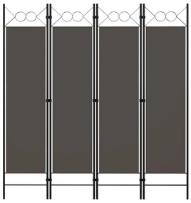 4dílný skládací paraván antracitový 160 x 180 cm