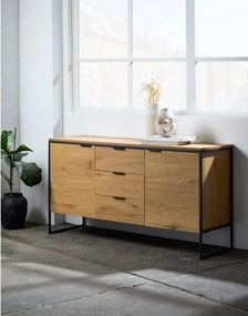 Komoda v dekoru dubu v přírodní barvě 155x81x45 cm Cesura – Unique Furniture