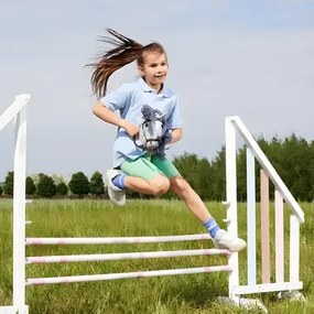 HOPPIHORSE Kůň na tyči A4 šedá / Plyšová hračka