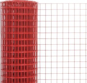 Pletivo ke kurníku ocel PVC vrstva 10 x 1,5 m červené 143672