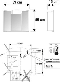 Aqualine, ANGY galerka 59x50x15cm, 1x12W, bílá plast, 541202