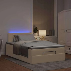 Osmanský rám postele s matrací krémově 120x200cm textil 3312220