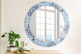 Kulaté dekorativní zrcadlo Modrý arabský vzor fi 70 cm