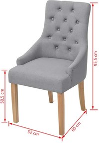 Jídelní židle 2 ks světle šedé textil 243635