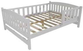 Dětská postel DP 002 XL se zábranou (Barva dřeva: barva bílá, Rozměr: 160 x 200 cm)