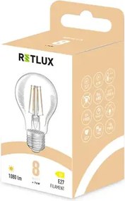 RETLUX RFL 602 Filament A60 E27 bulb 8W / 1080 lm / 3000K - teplá bílá