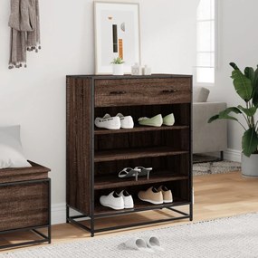 Botník hnědý dub 75 x 38 x 97,5 cm kompozitní dřevo a kov 3300879