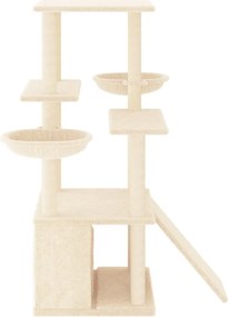 Škrabadlo pro kočky se sisalovými sloupky krémové 133 cm 171756