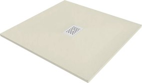 Mexen Hugo, čtvercová sprchová vanička, SMC, 100x100cm, béžová, bílá krytka, 42691010-W