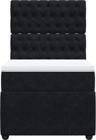 Box spring postel s matrací černá 90x200 cm samet 3292246