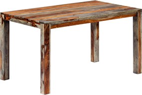Jídelní stůl Fairfax - masivní sheeshamové dřevo - šedý | 140x70x76 cm