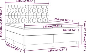 Box spring postel s matrací modrá 180x200 cm textil 3142039