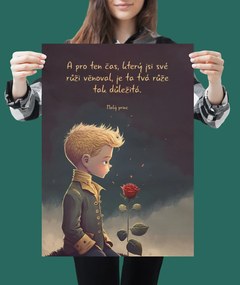 Plakát - A pro ten čas, který jsi své růži věnoval. Malý princ FeelHappy.cz Velikost plakátu: A1 (59,4 × 84 cm)