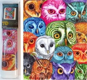 NORIMPEX Diamantové malování Soví koláž / 30x40 cm
