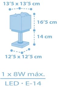 Dalber 63111T - Dětská lampička JUNGLE 1xE14/8W/230V modrá