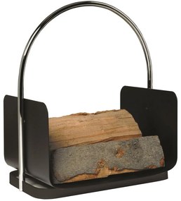 Lienbacher | Kovový koš na dřevo s držadlem 50x41 cm antracit | LB0005