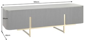 Massive home | TV stolek GATSBY 160 cm retro styl mango, černo-zlatý