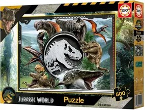 EDUCA Puzzle Jurský svět / 500 dílků / 48 x 34 cm / vč. lepidla