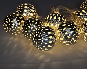 LED řetěz vánoční koule stříbrné - 10 LED - řetěz