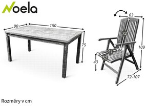 Noela Zahradní teakový set 1+4 pro 4 osoby Garden V.