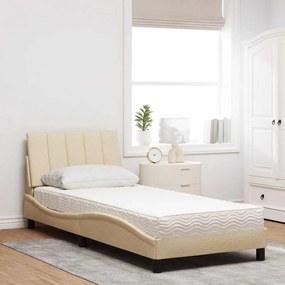 Postel s matrací Hanko krémová 90 x 200 cm textil 3310508