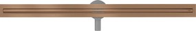 Mexen Flat 360° Slim otočný lineární odtok 110 cm, kartáčovaná měď - 1C41110