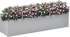 Outsunny Květinový Box, Herbový Truhlík s Odkapávacím Otvorem, Ocelový Květináč pro Balkon a Terasu, Šedý, 91 x 22 x 22cm | Aosom